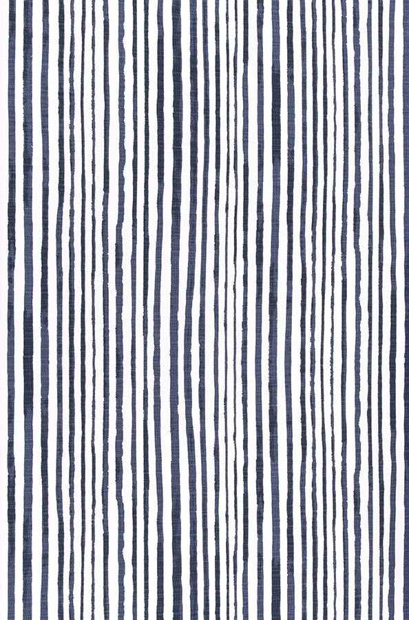Straight Modern Valance in Denim Blue and White Stripe, Custom Made, F ...